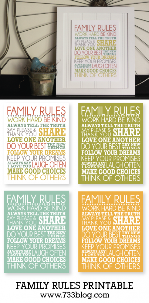 Family Rules Frameable Printable - Inspiration Made Simple