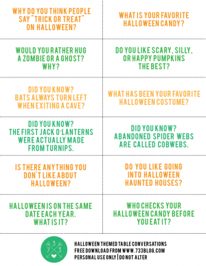 Halloween Themed Conversation Starters - Inspiration Made Simple
