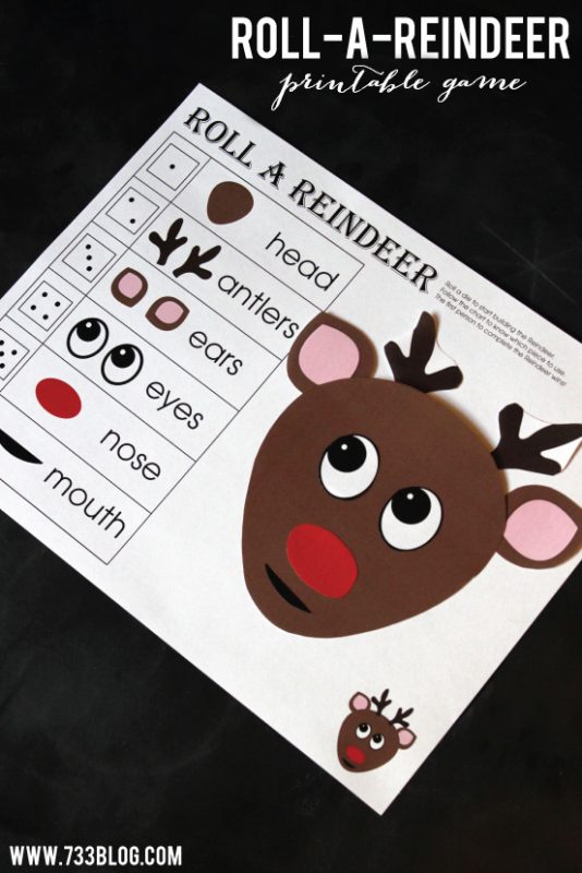 Roll-a-Reindeer Printable Game - Inspiration Made Simple