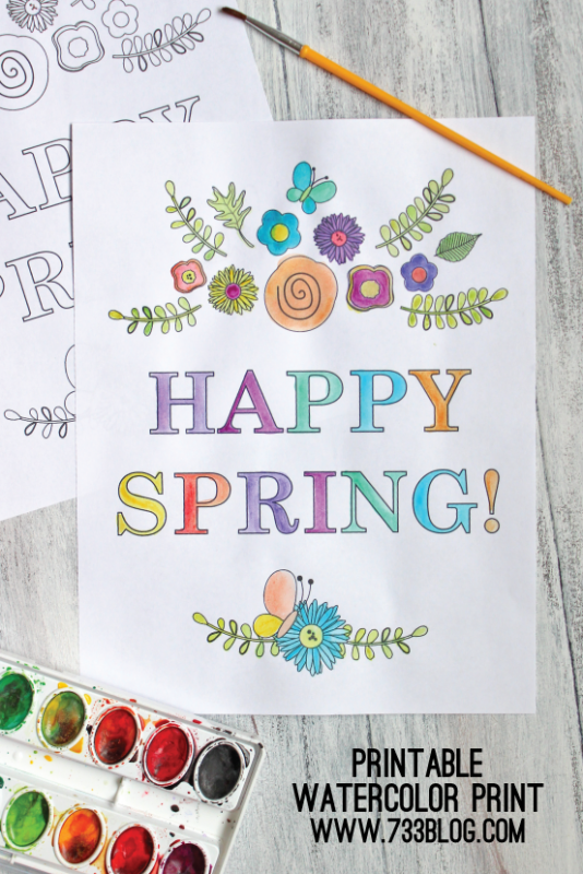 Spring Watercolor Printable - Inspiration Made Simple