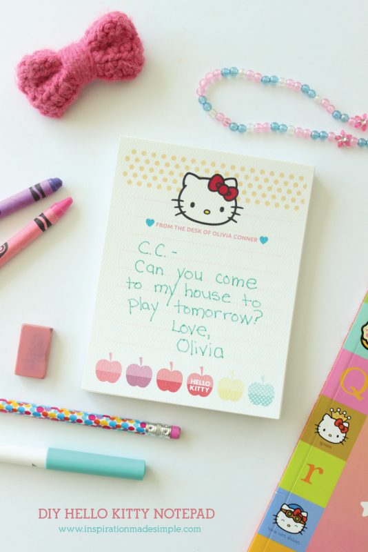 Printable DIY Hello Kitty Notepad - Inspiration Made Simple
