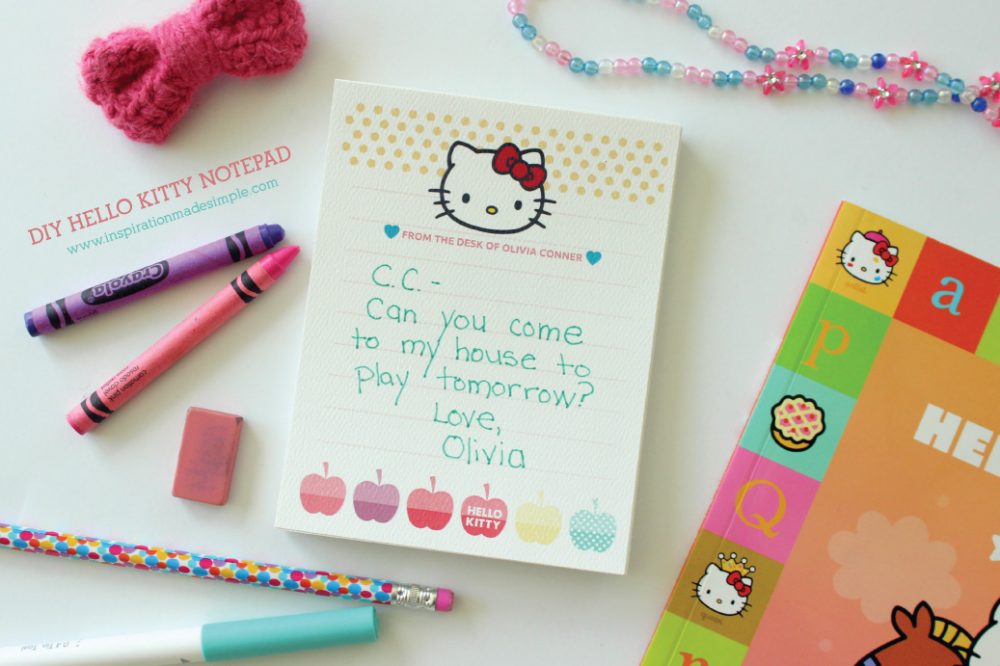 Printable DIY Hello Kitty Notepad - Inspiration Made Simple