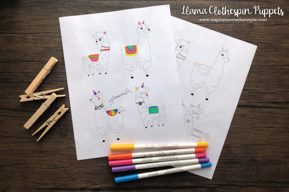 Llama Clothespin Puppets - Inspiration Made Simple