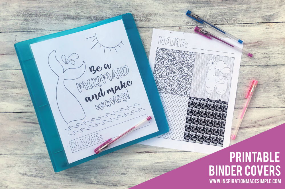 Printable Coloring Page Binder Covers - Inspiration Made Simple