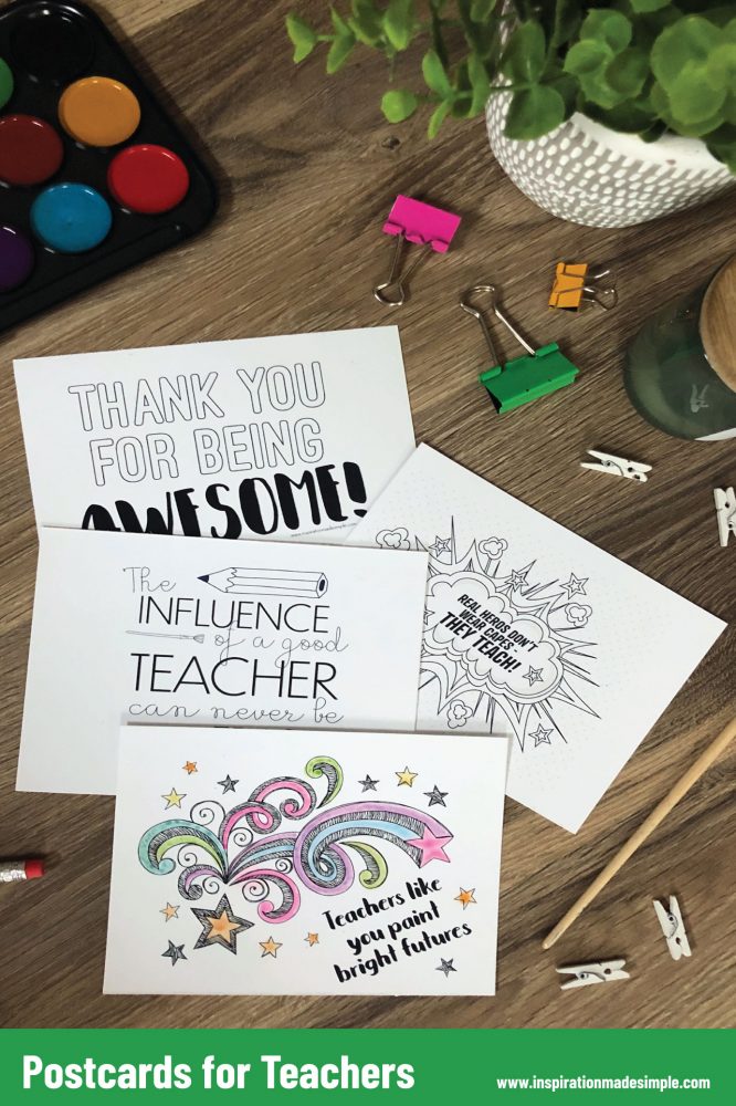 Postcards for teachers - Inspiration Made Simple