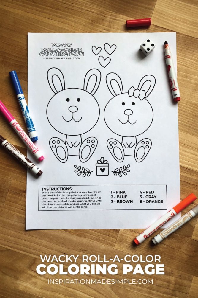 Wacky Roll-a-Color Bunny Coloring Page - Inspiration Made Simple