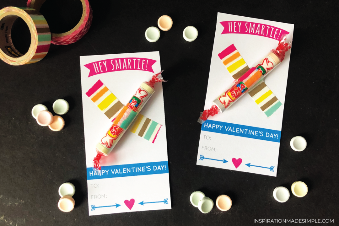 Smartie Valentines with Free Printable - Inspiration Made Simple