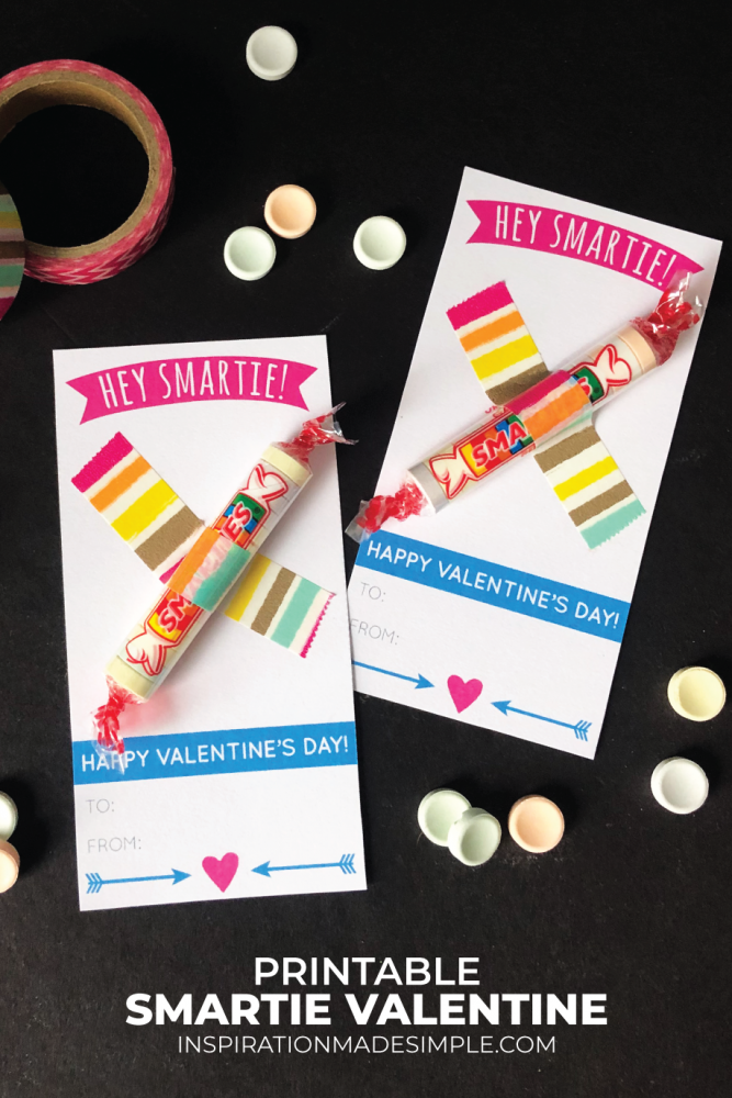 Smartie Valentines with Free Printable - Inspiration Made Simple