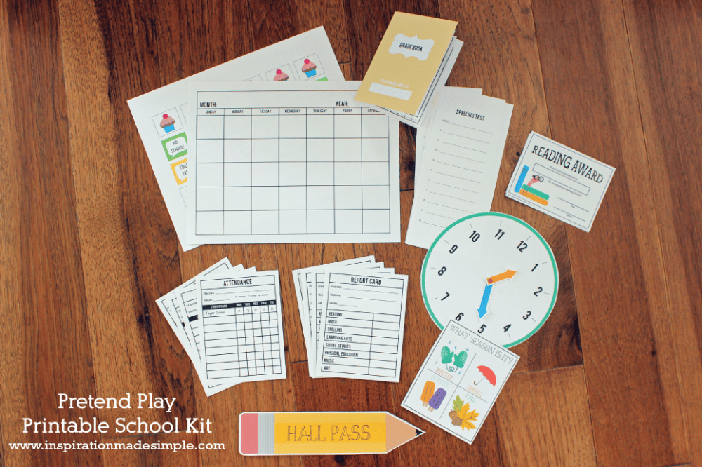 Pretend Play Printable School Kit - Inspiration Made Simple